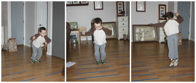 Proprioceptive Gross Motor Sensory Play Jumping Lines Activity