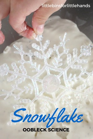 Snowflake Oobleck Recipe |Little Bins for Little Hands