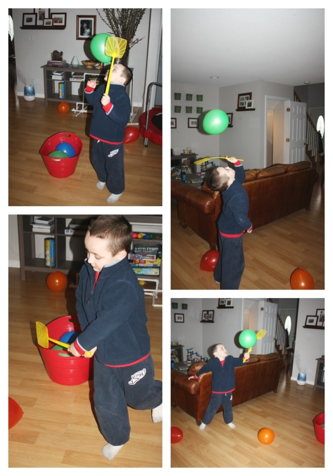 Balloon Tennis For Gross Motor Play - Little Bins for Little Hands