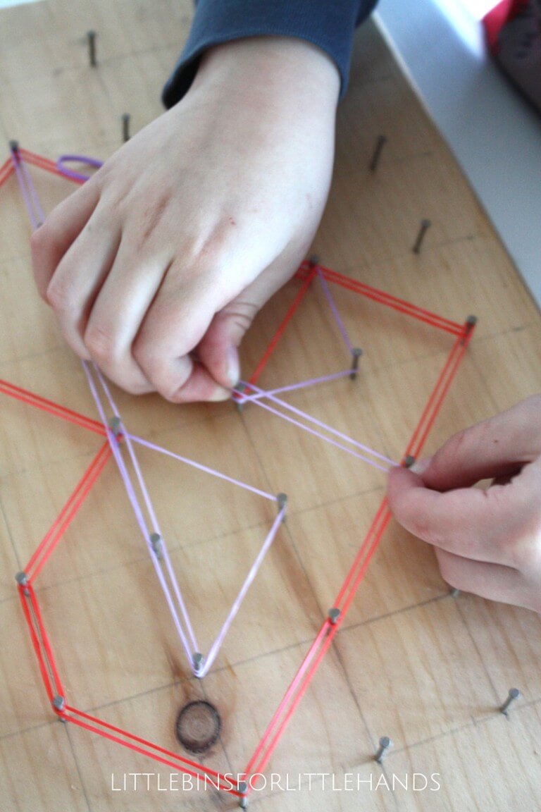 Heart Geoboard Patterns - Little Bins for Little Hands
