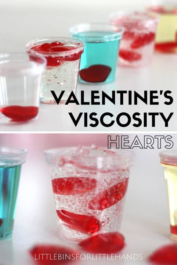 Valentine's Day Viscosity Experiment - Little Bins for Little Hands