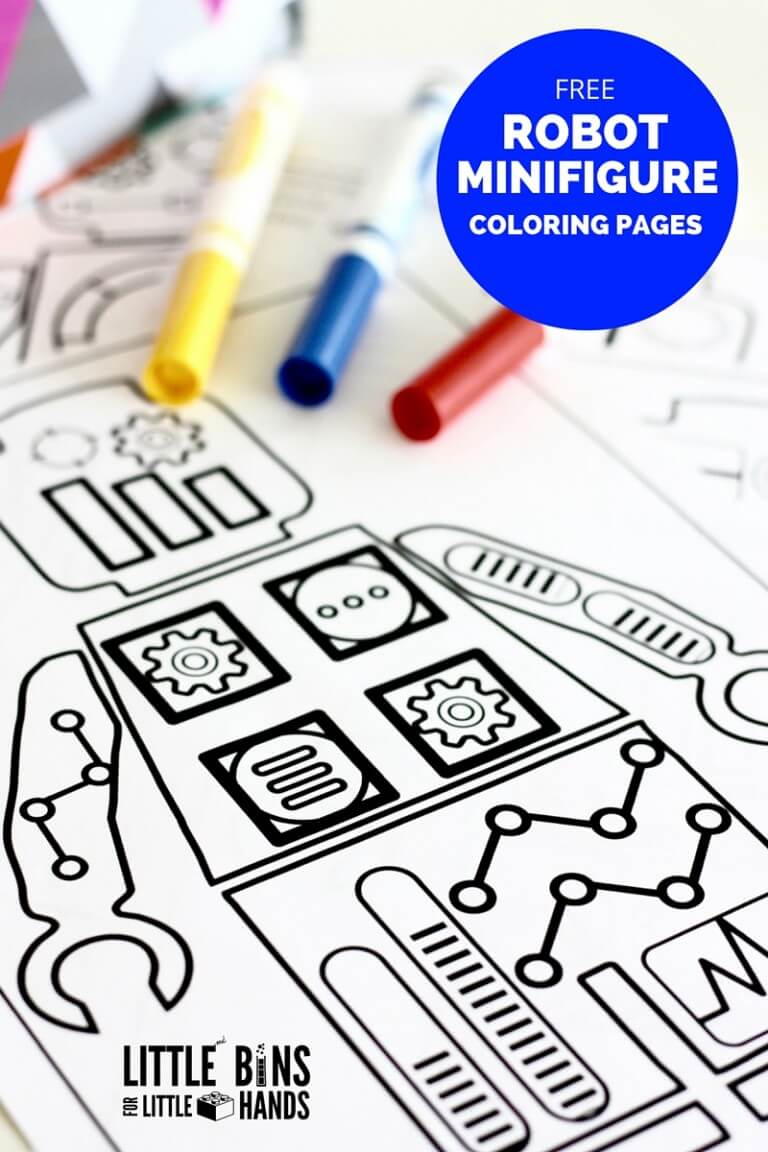 LEGO Robot Coloring Pages - Little Bins for Little Hands
