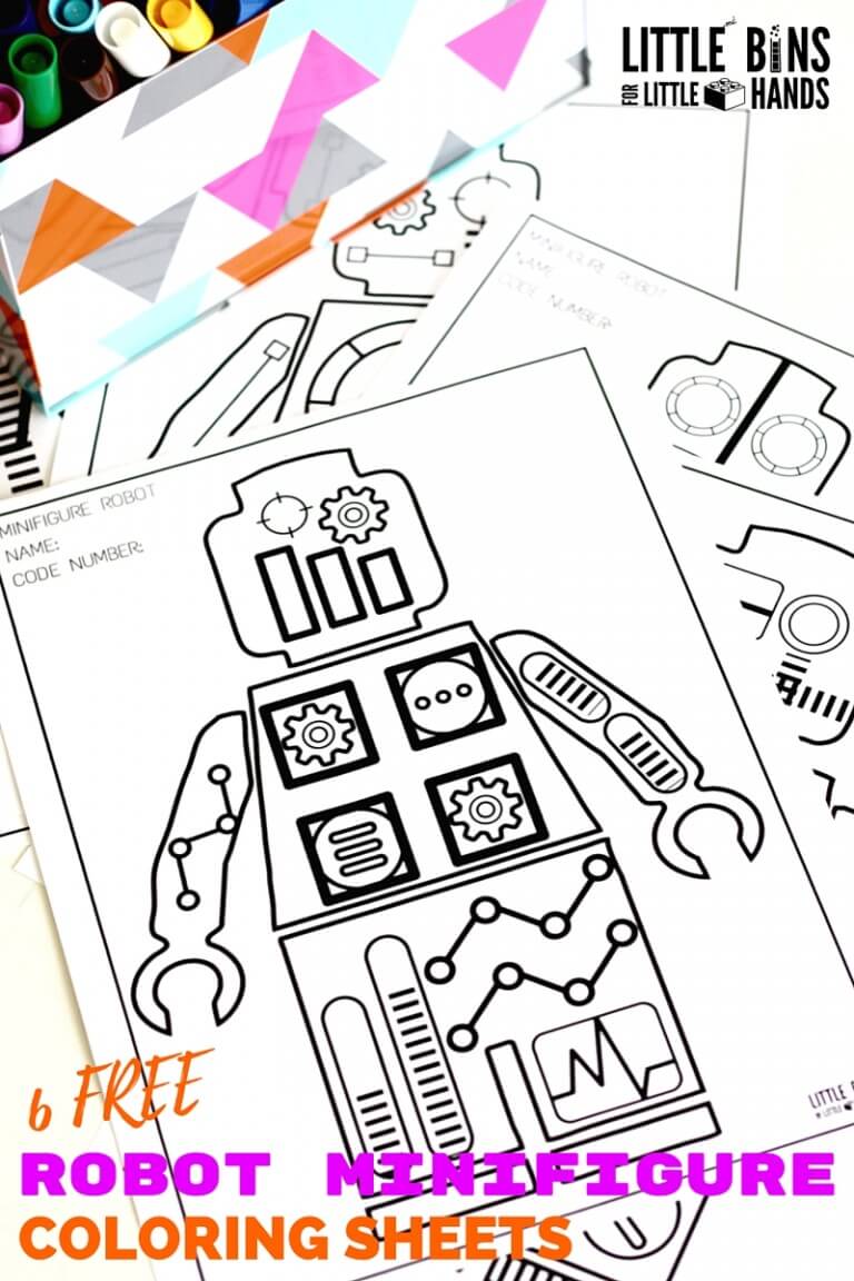 Lego Robot Coloring Pages - Little Bins for Little Hands