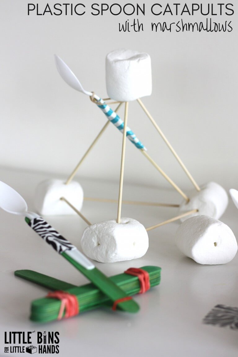 Marshmallow Catapult For STEM - Little Bins for Little Hands