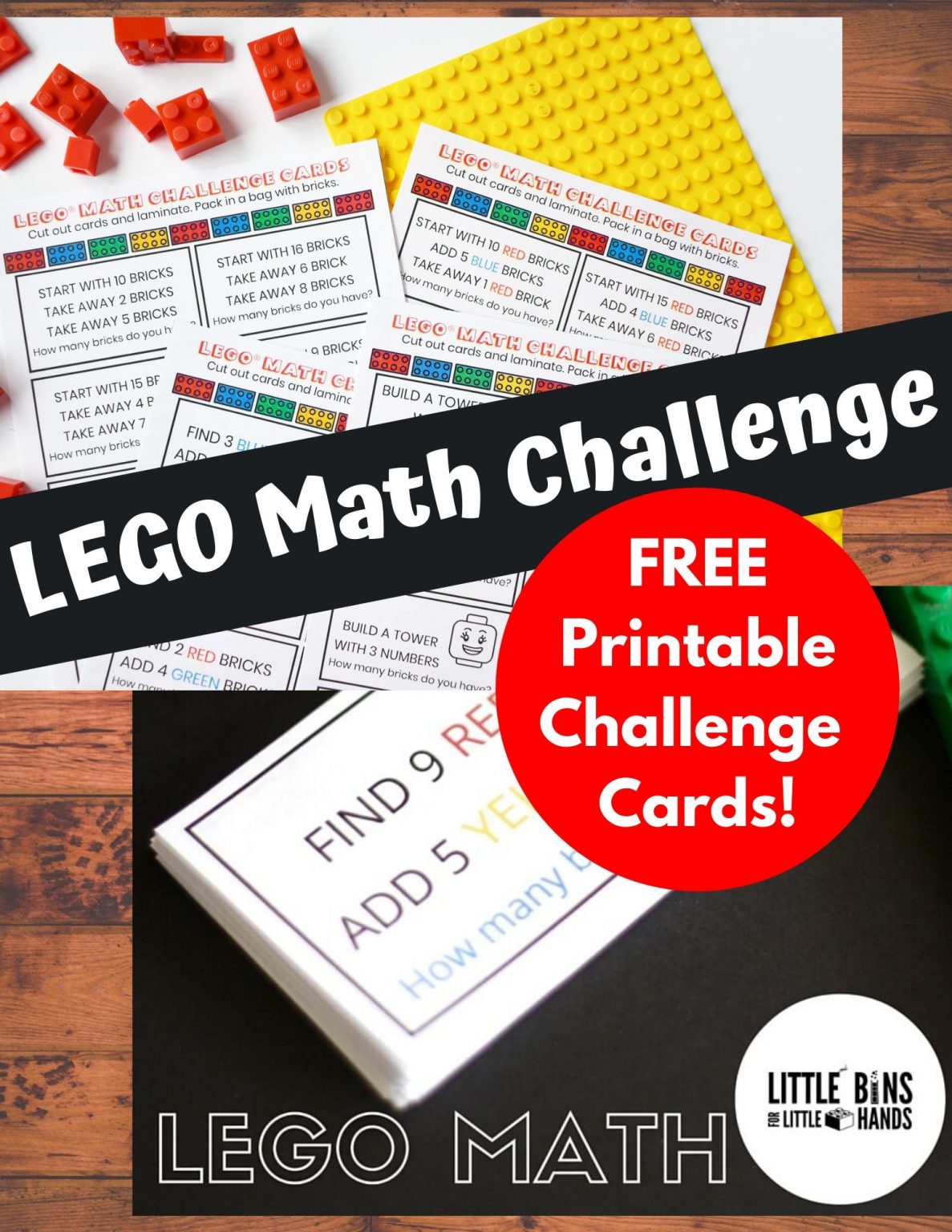 LEGO Math Challenge Cards | Little Bins for Little Hands