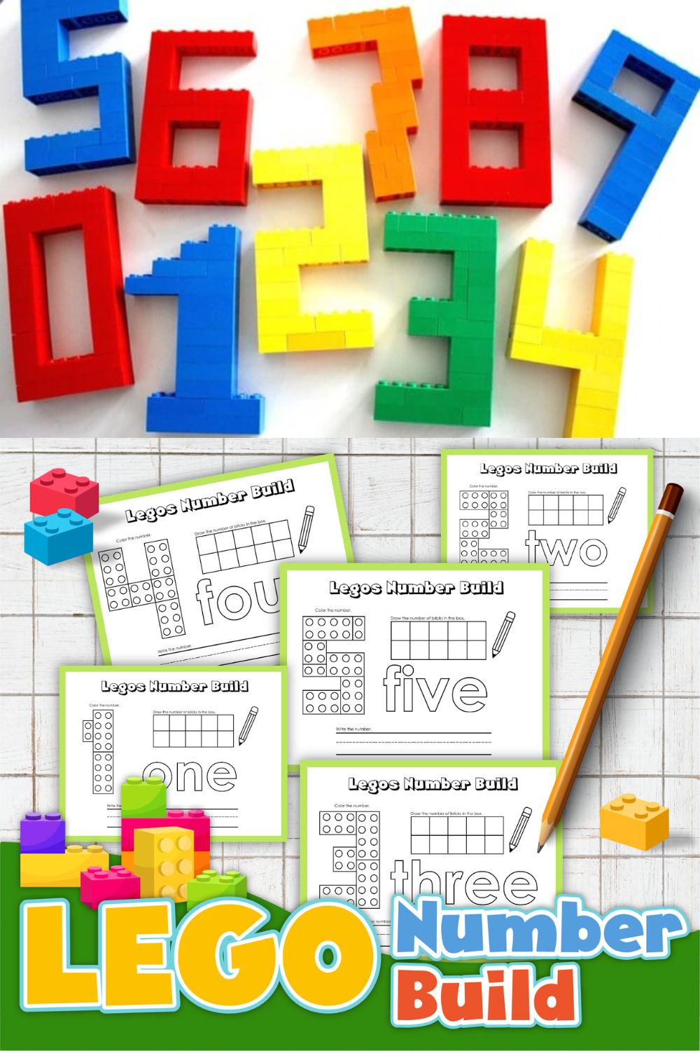 Build LEGO Numbers - Little Bins for Little Hands