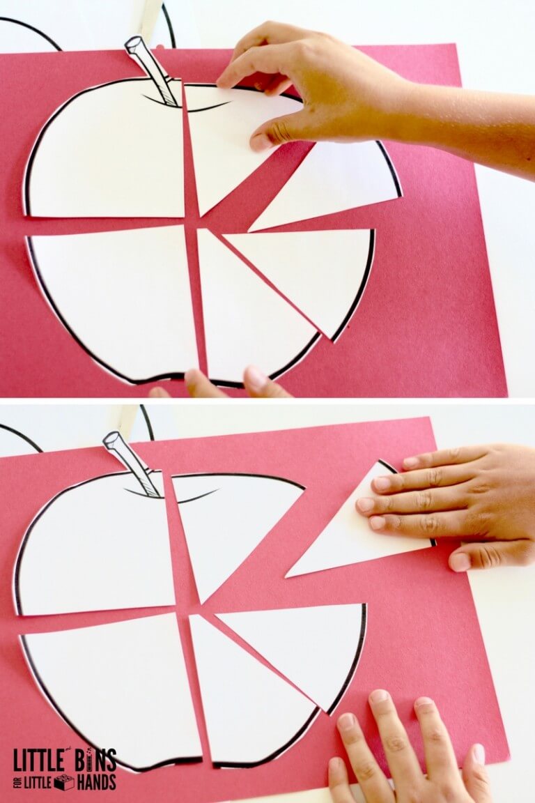 Apple Fractions: Math with Real Apples - Little Bins for Little Hands