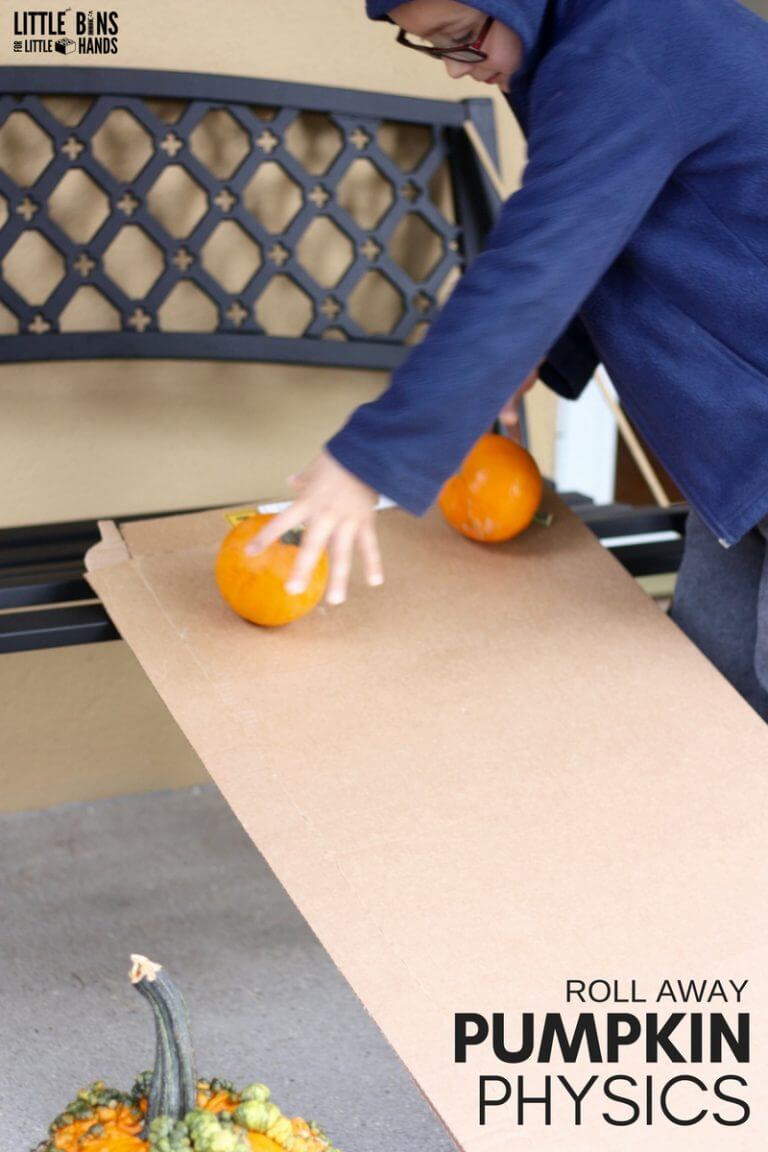 Rolling Pumpkins STEM Activity - Little Bins for Little Hands