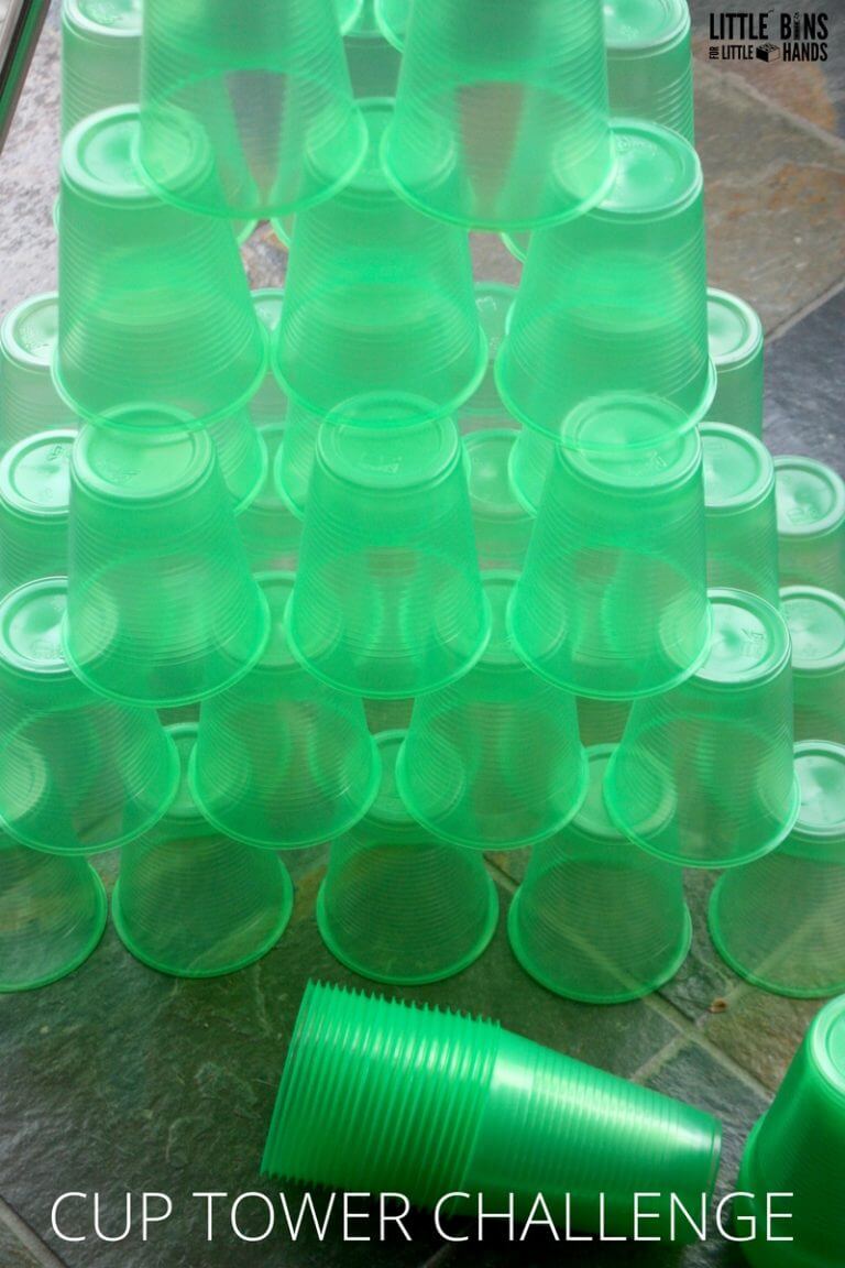Christmas Tree Cup Stacking Game - Little Bins for Little Hands