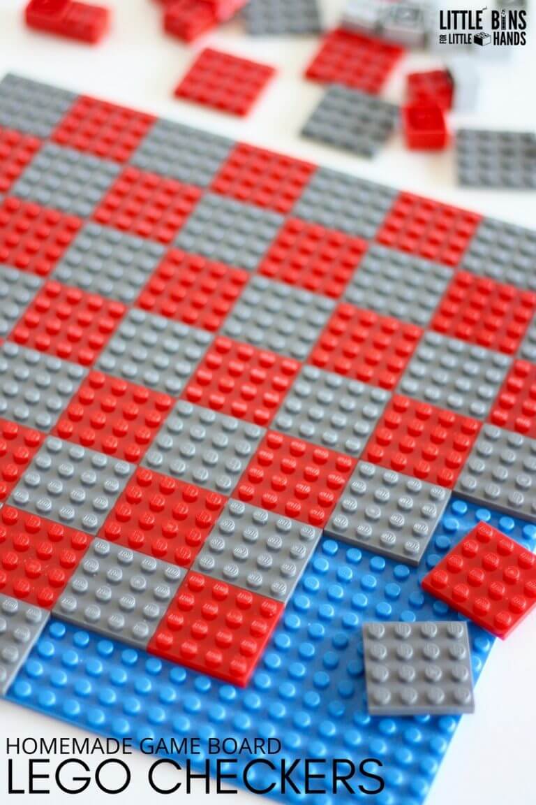 Easy DIY Checkers Homemade LEGO Checker Board Game