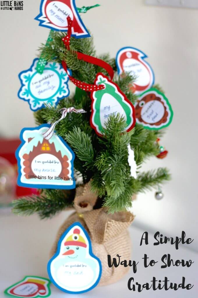 Printable Gratitude Ornaments for Kids Christmas Activity