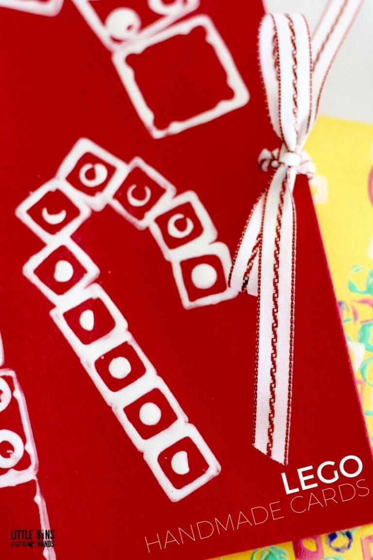 LEGO Christmas Cards for Kids To Make - Little Bins for Little Hands