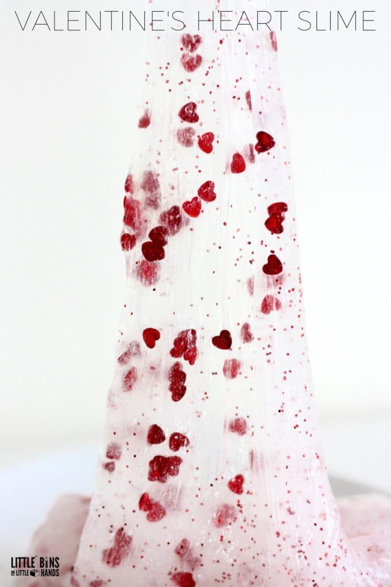 Valentine's Day Heart Slime - Little Bins for Little Hands