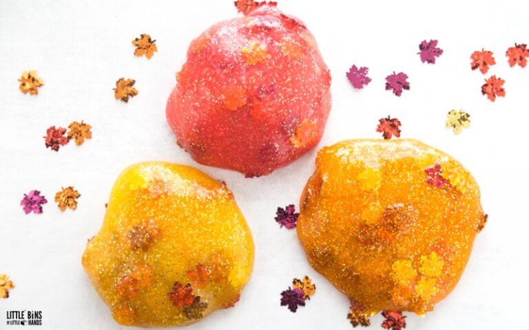 Celebrating Gorgeous Fall Colors with Fall Slime - Little Bins for ...