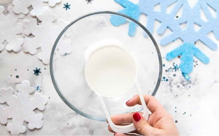 Snowflake Winter Slime Recipe - Little Bins for Little Hands