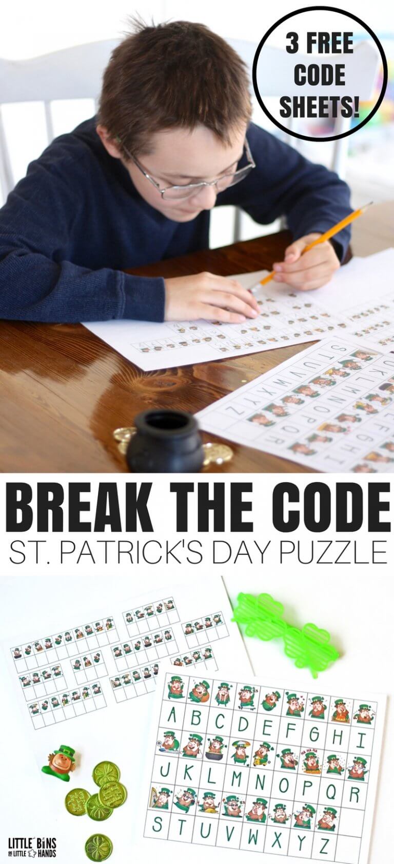 St Patrick's Day Puzzle Worksheets - Little Bins for Little Hands