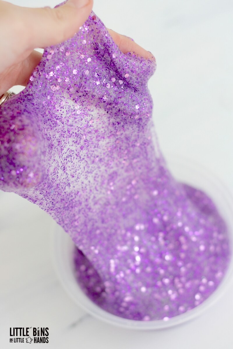 Sparkly Glitter Slime Recipe - Little Bins for Little Hands