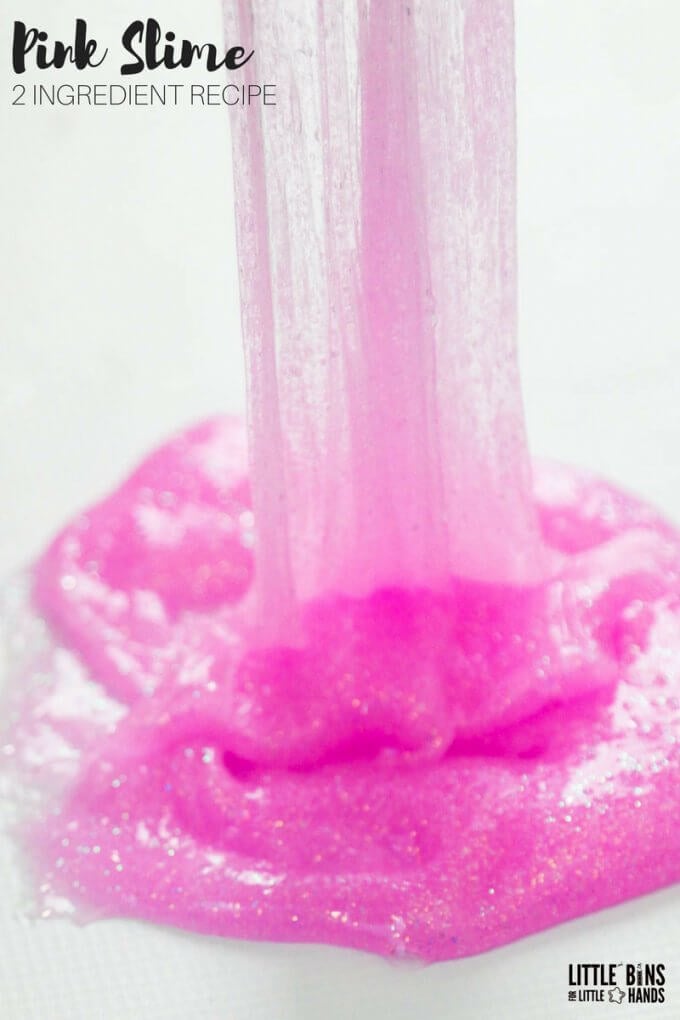 Pink Slime with 2 Ingredients - Little Bins for Little Hands