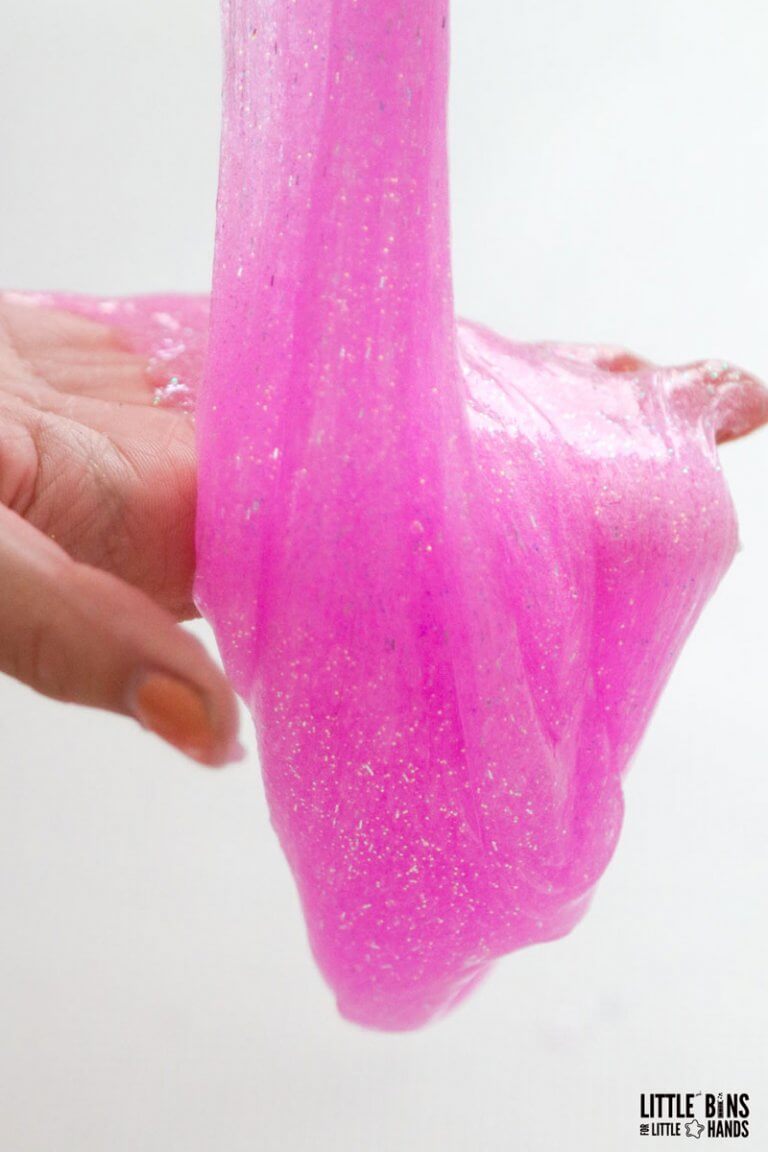 Pink Slime with 2 Ingredients - Little Bins for Little Hands