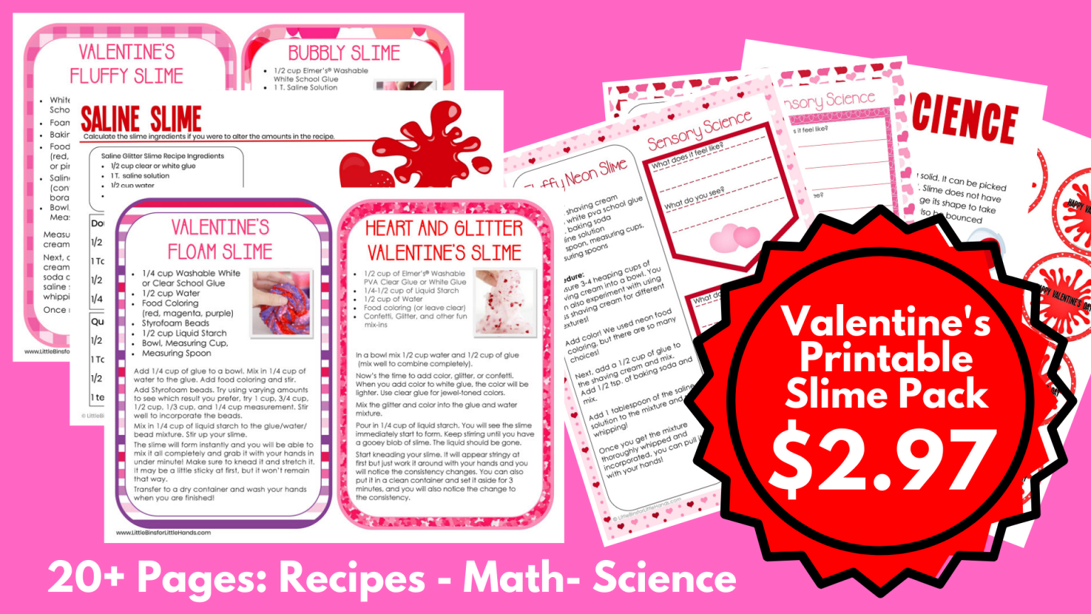 Valentines Day Slime (Free Printable) - Little Bins for Little Hands