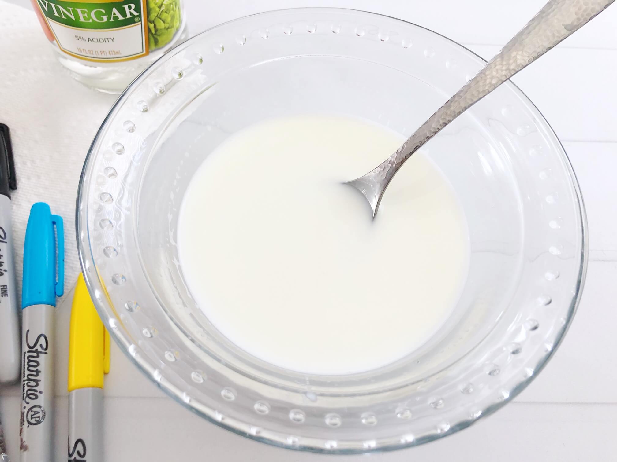 Milk and Vinegar Plastic Experiment - Little Bins for Little Hands