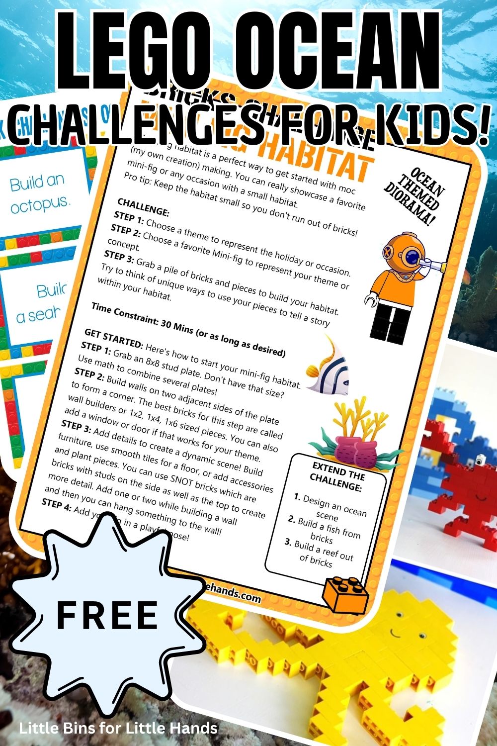 LEGO Sea Animals To Build | Little Bins for Little Hands