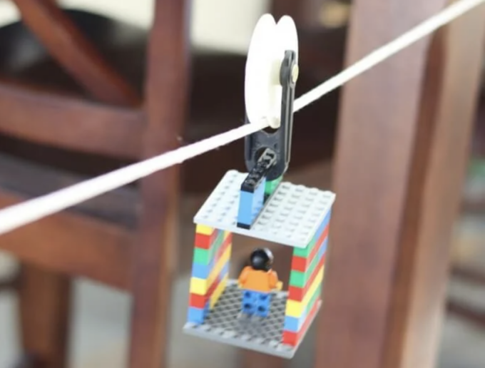 Make A LEGO Zipline - Little Bins for Little Hands