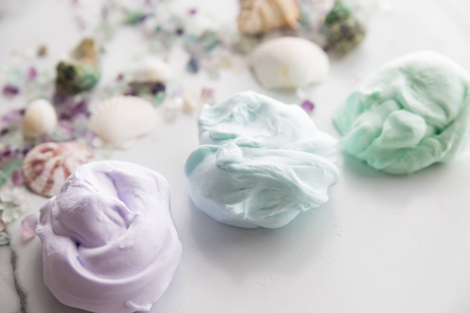 Ocean Fluffy Slime Recipe - Little Bins for Little Hands