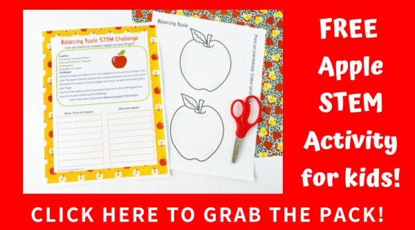 Physics Fun With Balancing Paper Apple - Little Bins for Little Hands