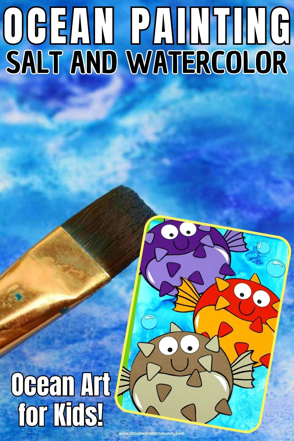 Fun Ocean Watercolor Salt Painting - Little Bins for Little Hands