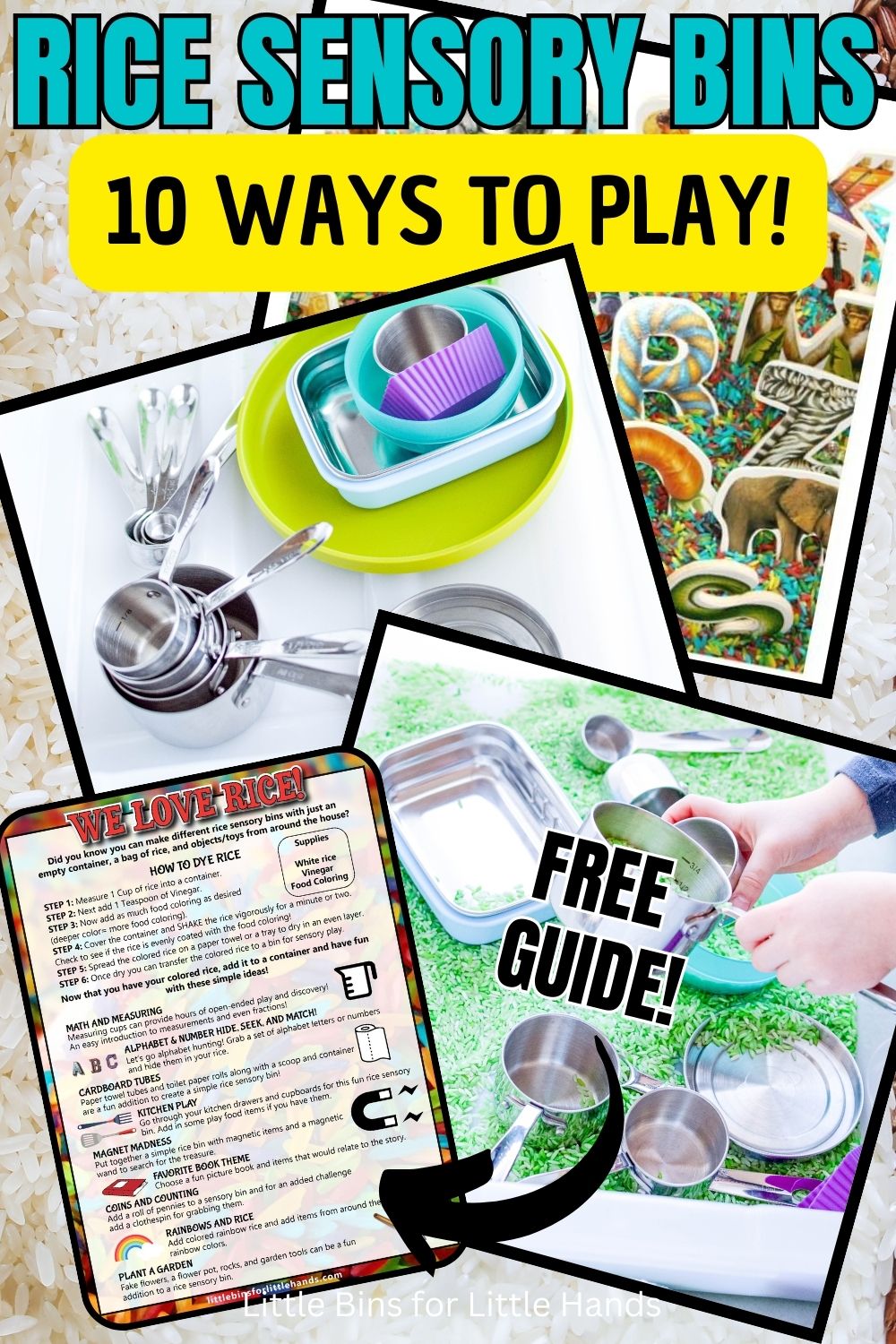 10 Simple Rice Sensory Bin Ideas - Little Bins for Little Hands