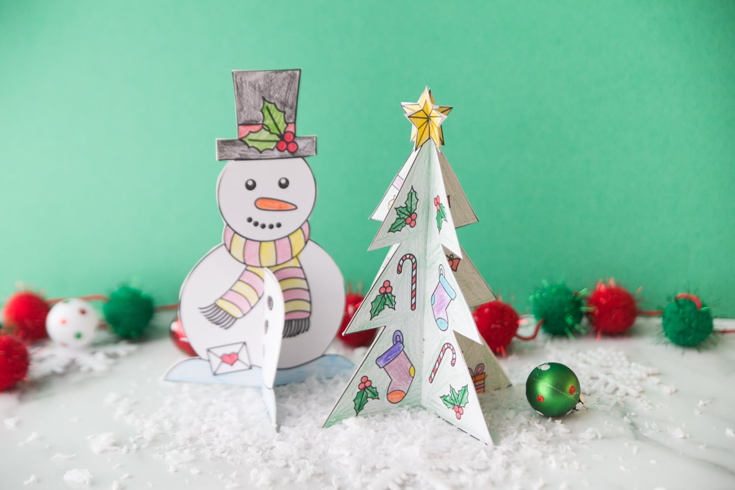 Printable 3D Snowman Template (Free Snowman Cutouts!) - Little Bins for ...