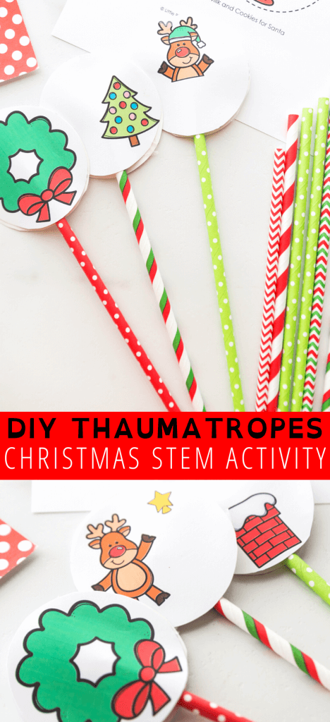 Christmas Thaumatrope STEM Activity - Little Bins for Little Hands