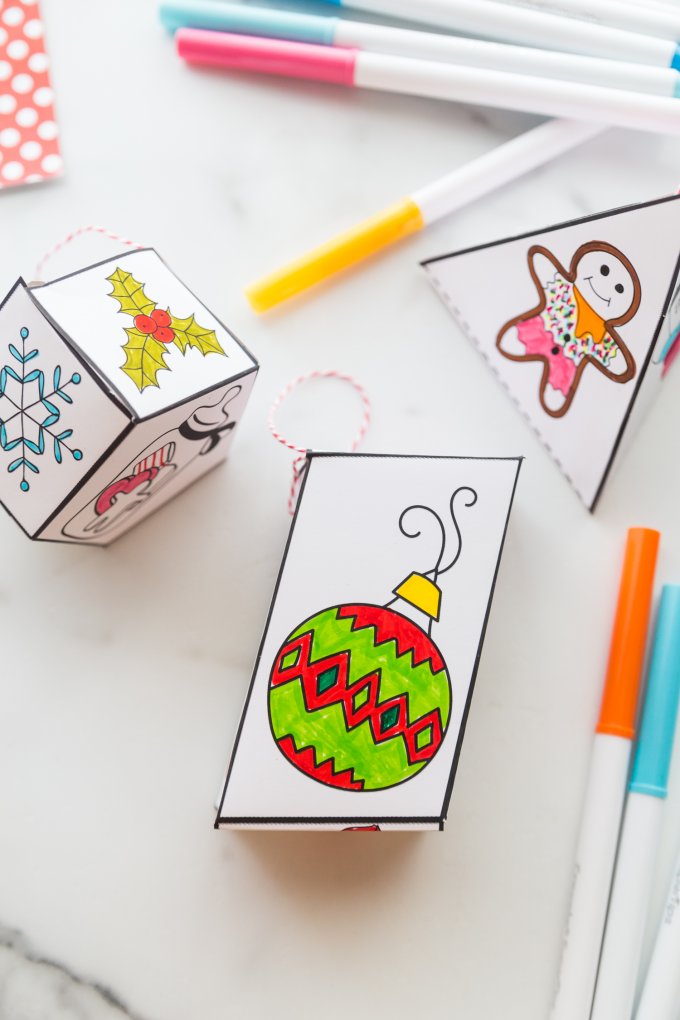 Printable Christmas Shape Ornaments - Little Bins for Little Hands