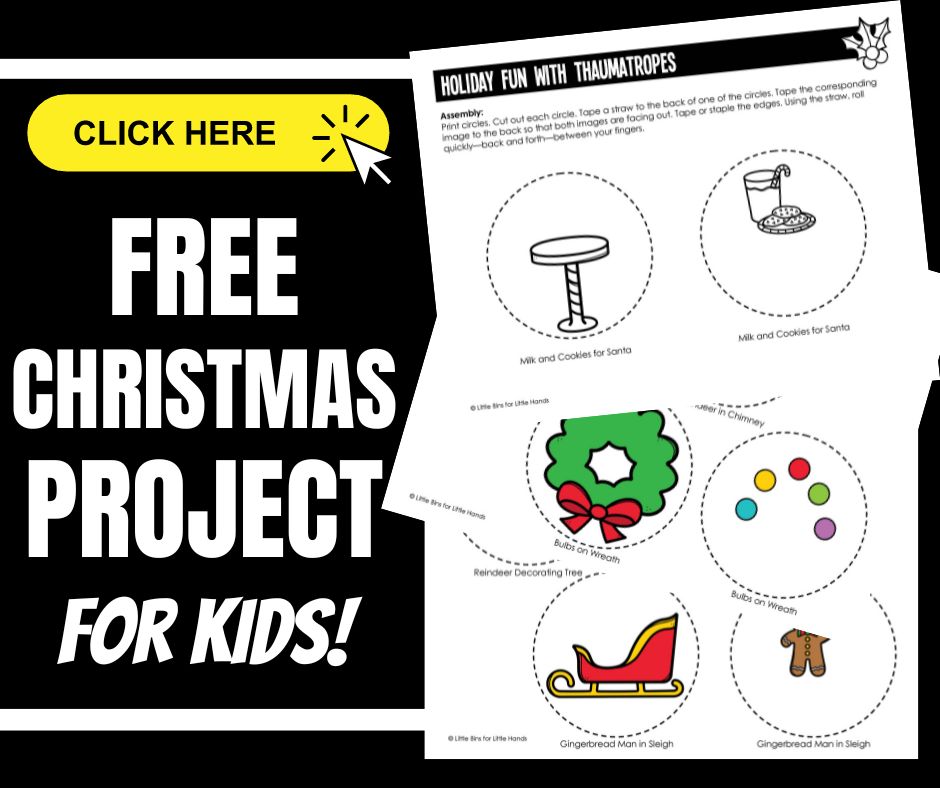 Christmas Thaumatrope STEM Activity - Little Bins for Little Hands