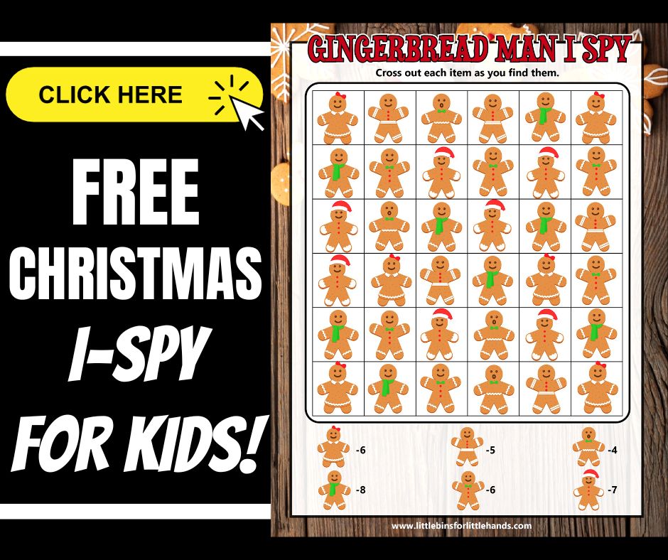 Printable Gingerbread Man I Spy Game - Little Bins for Little Hands