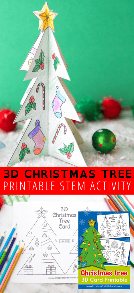 3D Christmas Tree Template - Little Bins for Little Hands