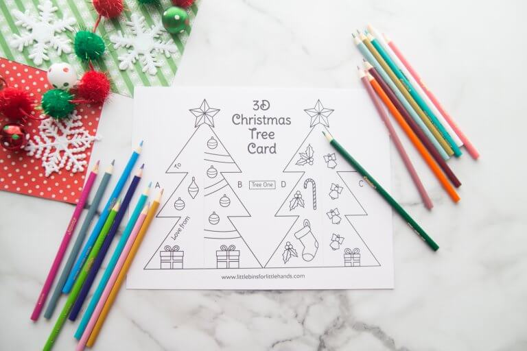 3D Christmas Tree Template - Little Bins for Little Hands