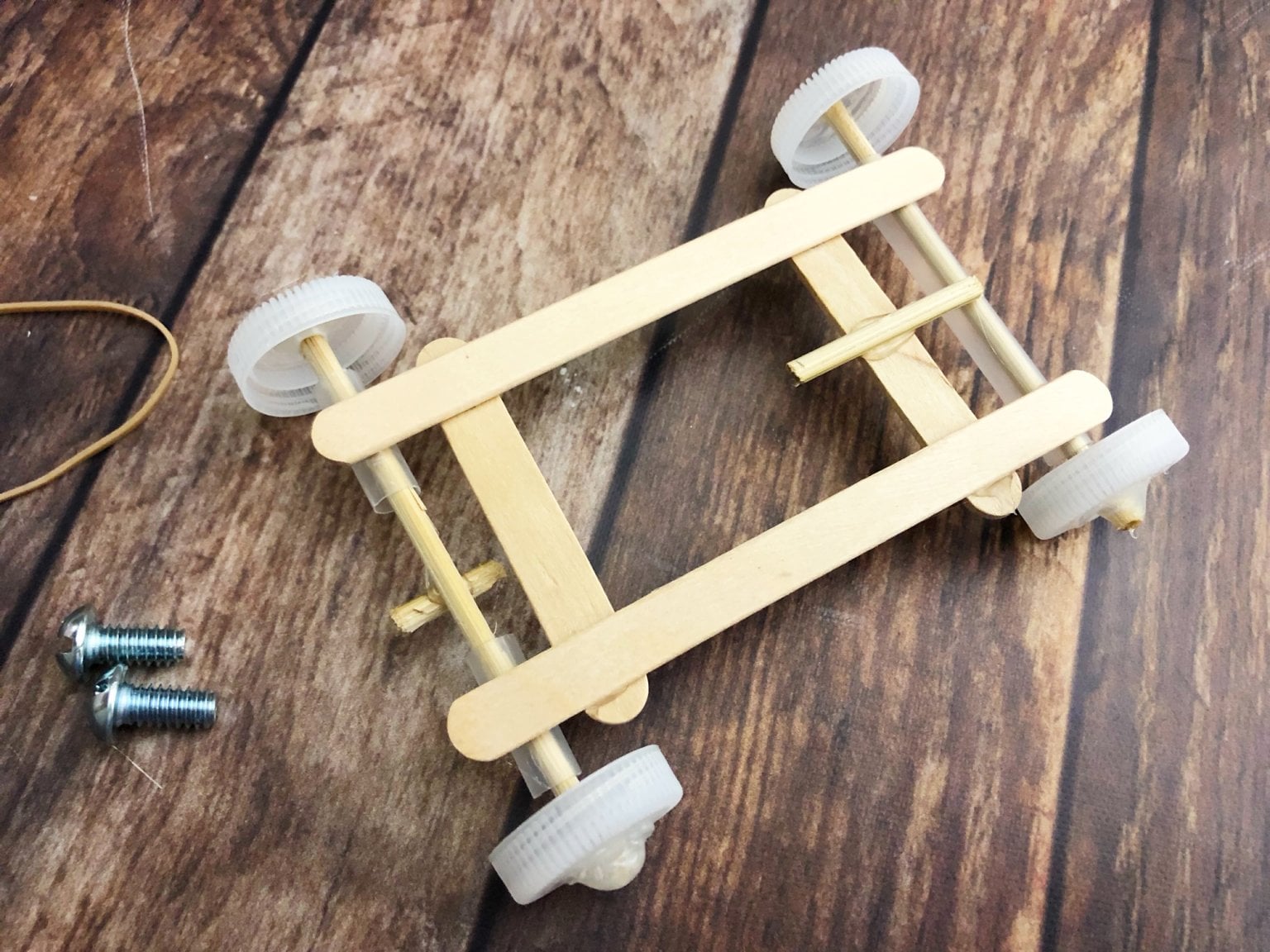 Rubber Band Car STEM Project for Kids
