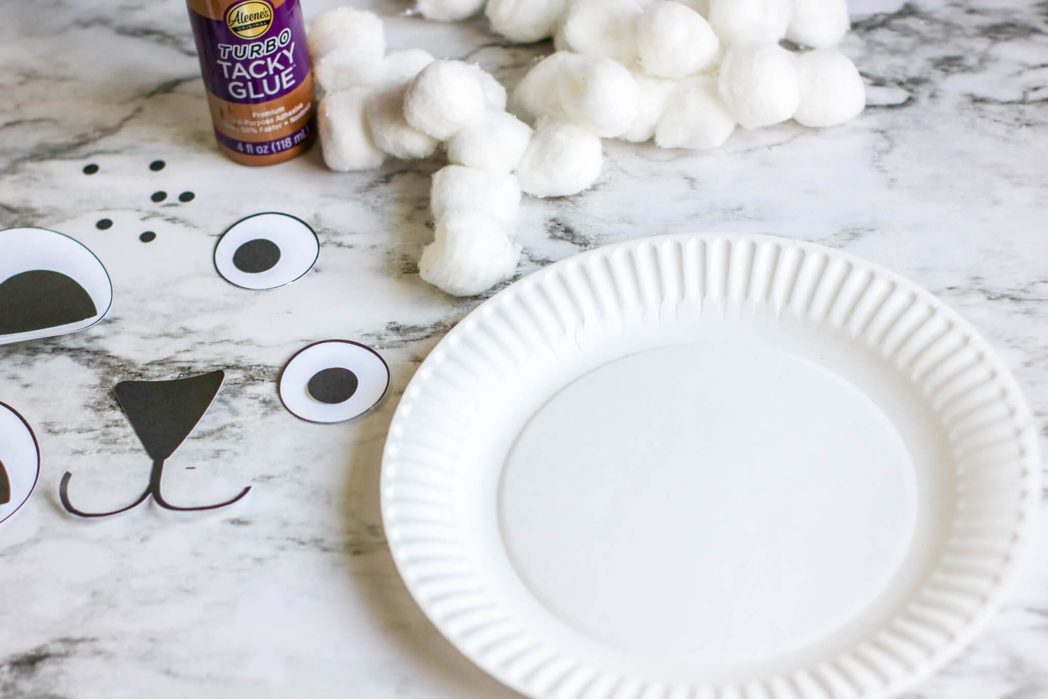 Polar Bear Paper Plate Craft - Little Bins for Little Hands