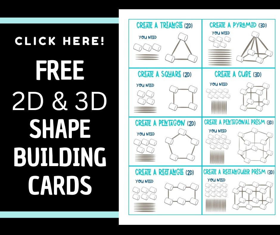 Free Printable 3D Marshmallow Shape Cards - Little Bins for Little Hands