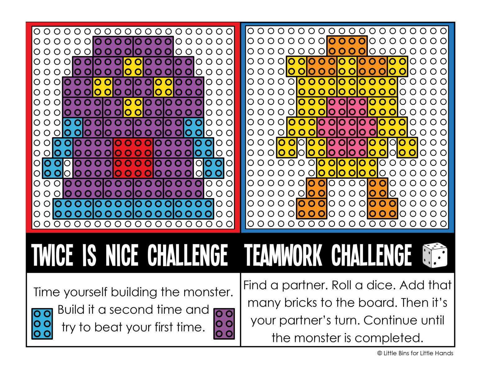 LEGO Monster Challenges | Little Bins for Little Hands