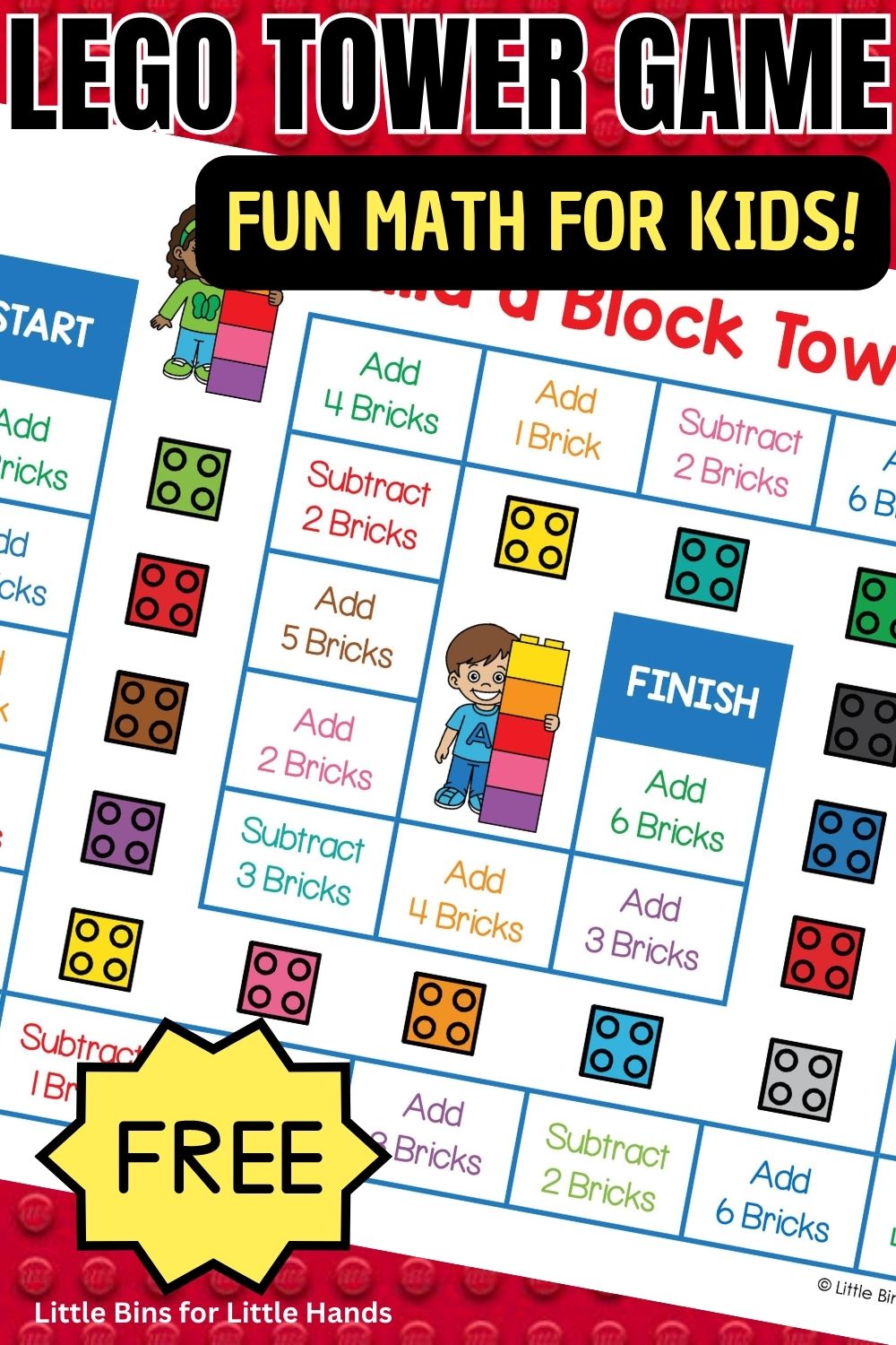 Free LEGO Tower Game | Little Bins for Little Hands