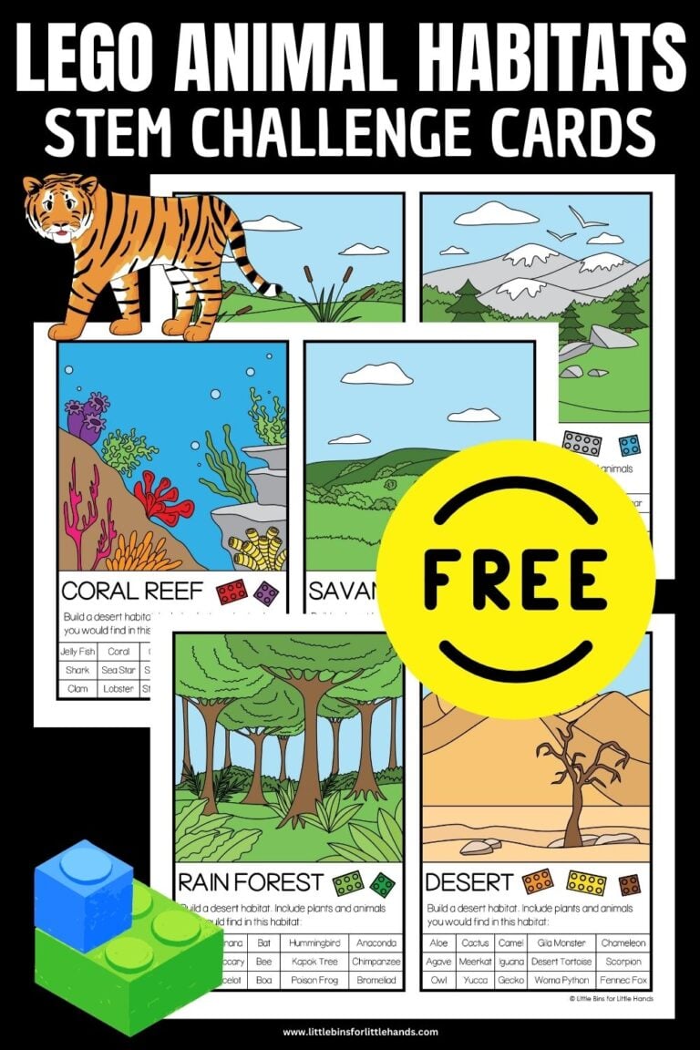 LEGO Animal Habitats Challenge Cards - Little Bins for Little Hands