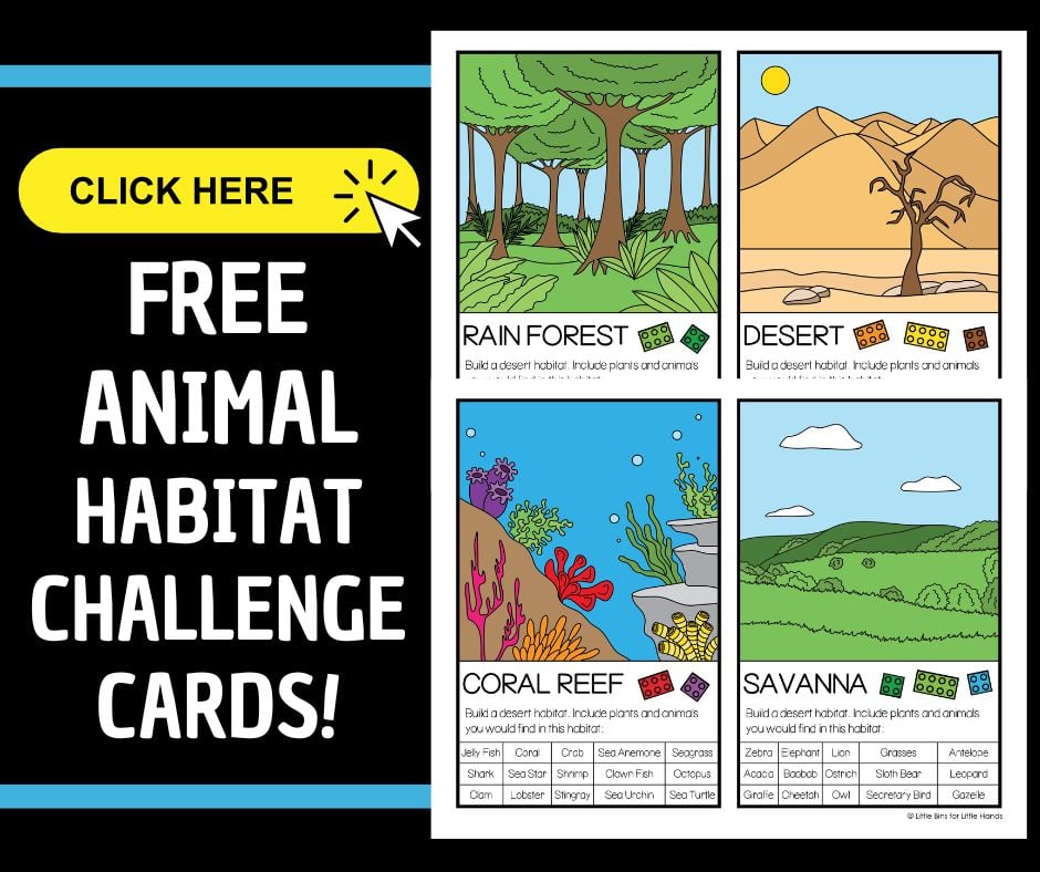 LEGO Animal Habitats Challenge Cards - Little Bins for Little Hands