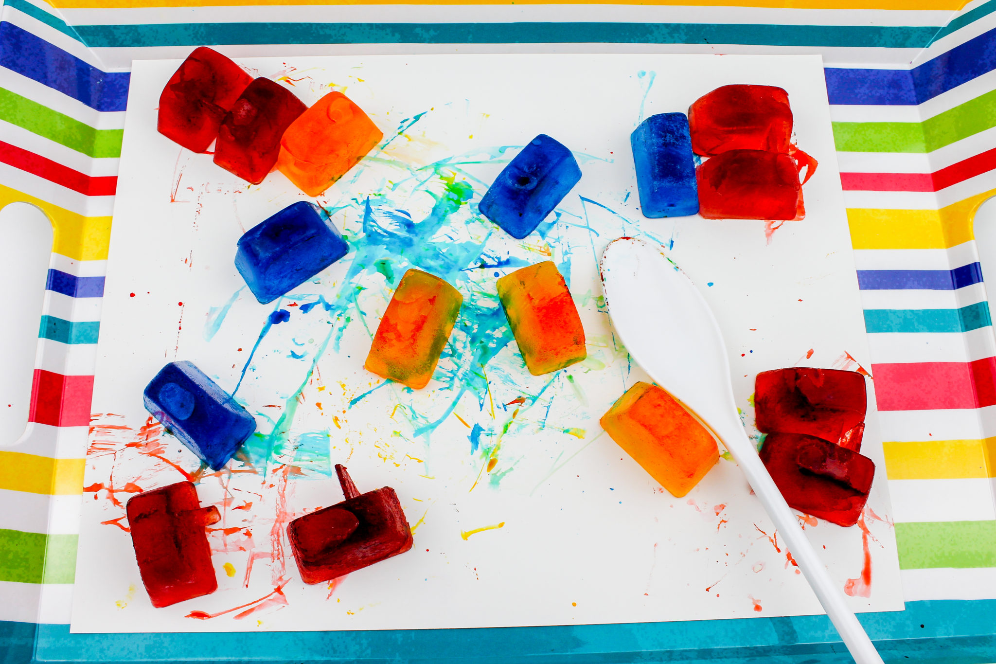 Colorful Ice Painting for Process Art - Little Bins for Little Hands