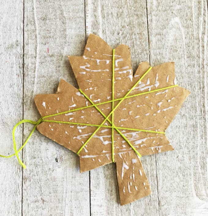Fall Leaf Craft With Yarn - Little Bins for Little Hands