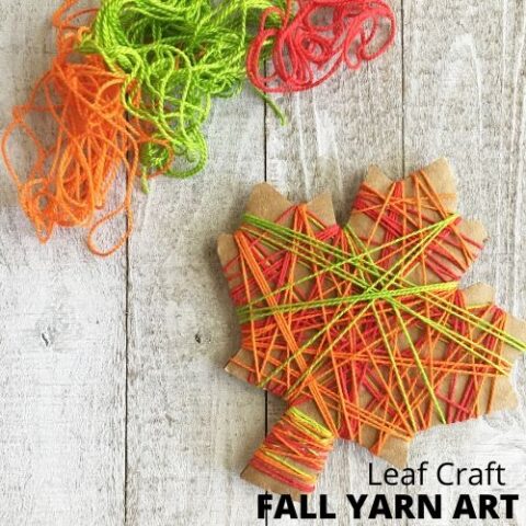 Fall Leaf Craft With Yarn - Little Bins for Little Hands