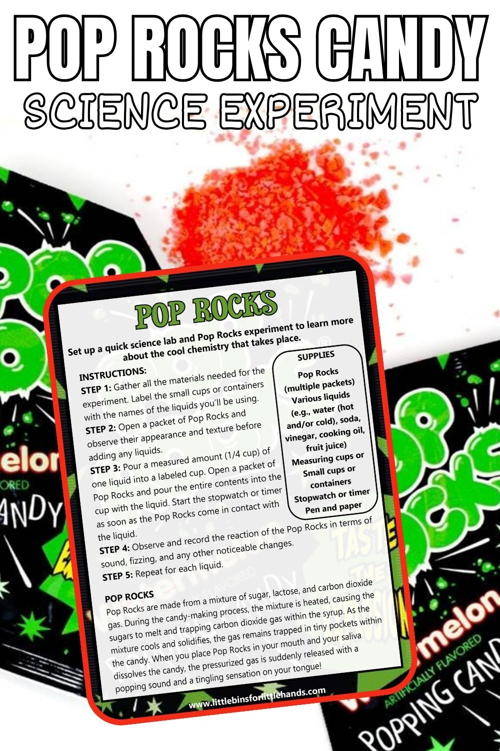 Fun Pop Rocks Experiment - Little Bins for Little Hands