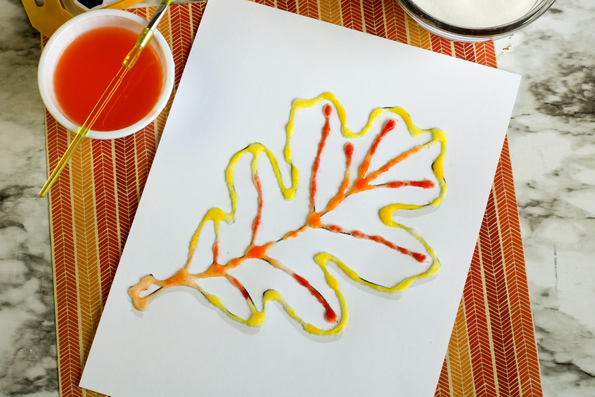 Leaf Salt Painting For Fall - Little Bins for Little Hands